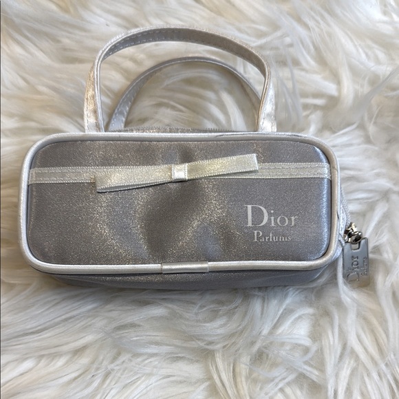 Dior | Bags | Dior Silver Cosmetic Parfums Bag | Poshmark